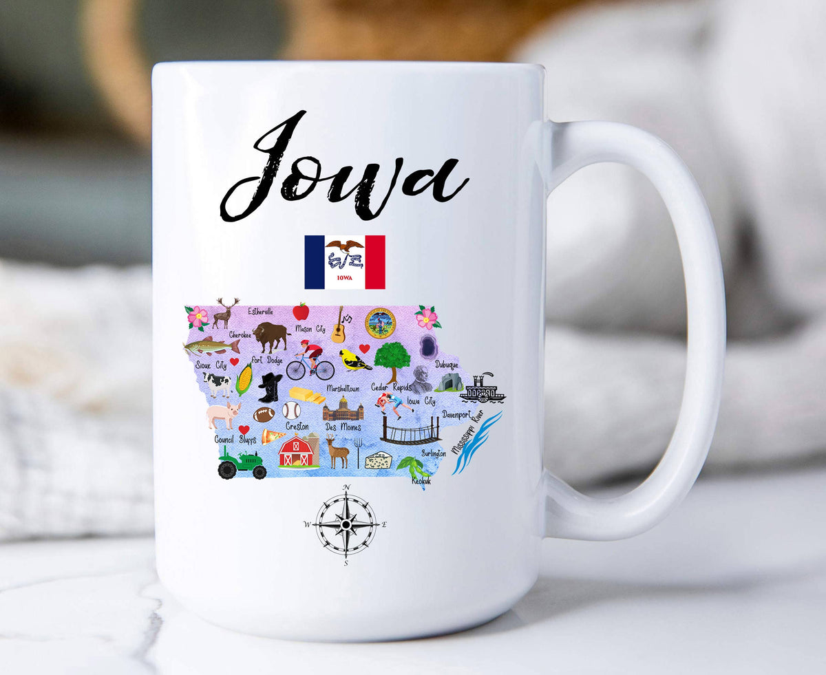 Iowa State Map Souvenir Coffee Mug — Avery Lane Gifts