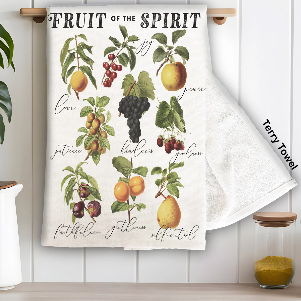 Fruit of the Spirit Spiritual Kitchen Terry Towel — Avery Lane Gifts