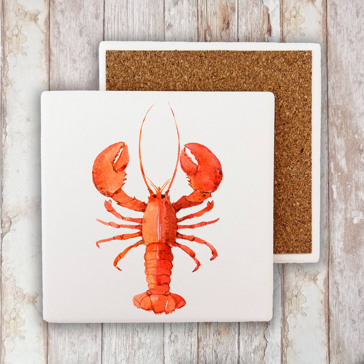 Maine Lobster Coastal Stone Coaster — Avery Lane Gifts
