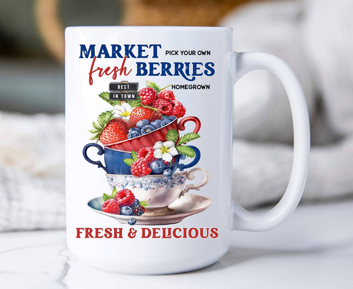 Farmers Market Fresh Berries 15 oz Coffee Mug — Avery Lane Gifts