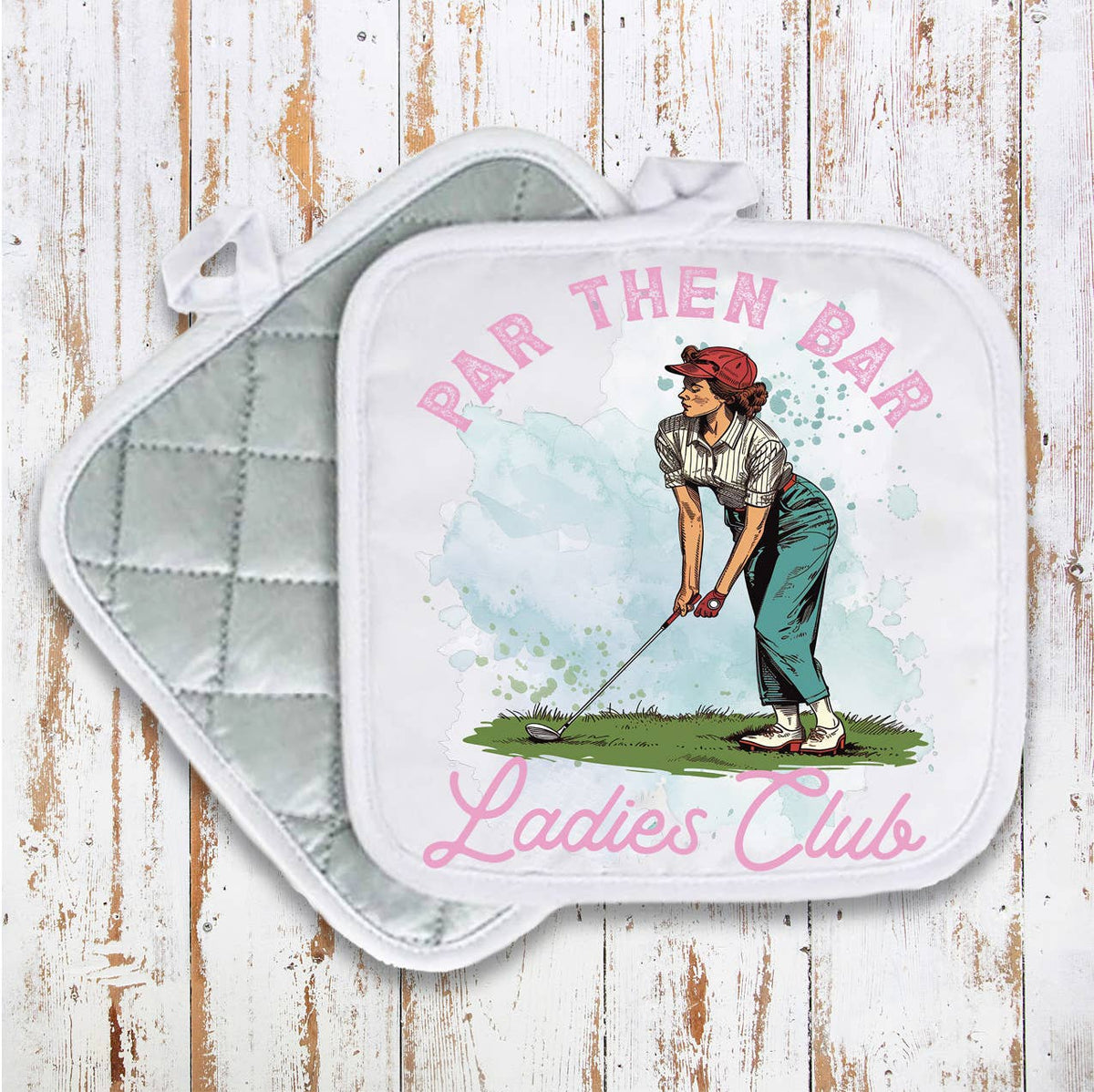 Golf Par Then Bar Ladies Club Pot Holder Oven Mitt — Avery Lane Gifts