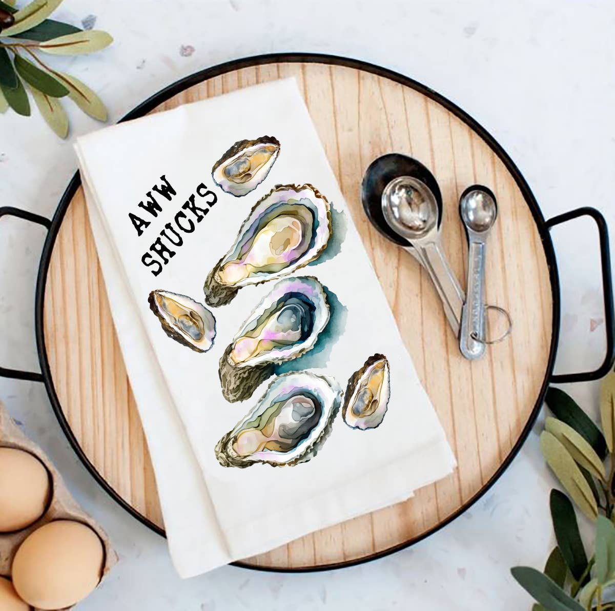 Oysters Aw Shucks Coastal Beach Flour Sack Tea Towel – Avery Lane Gifts