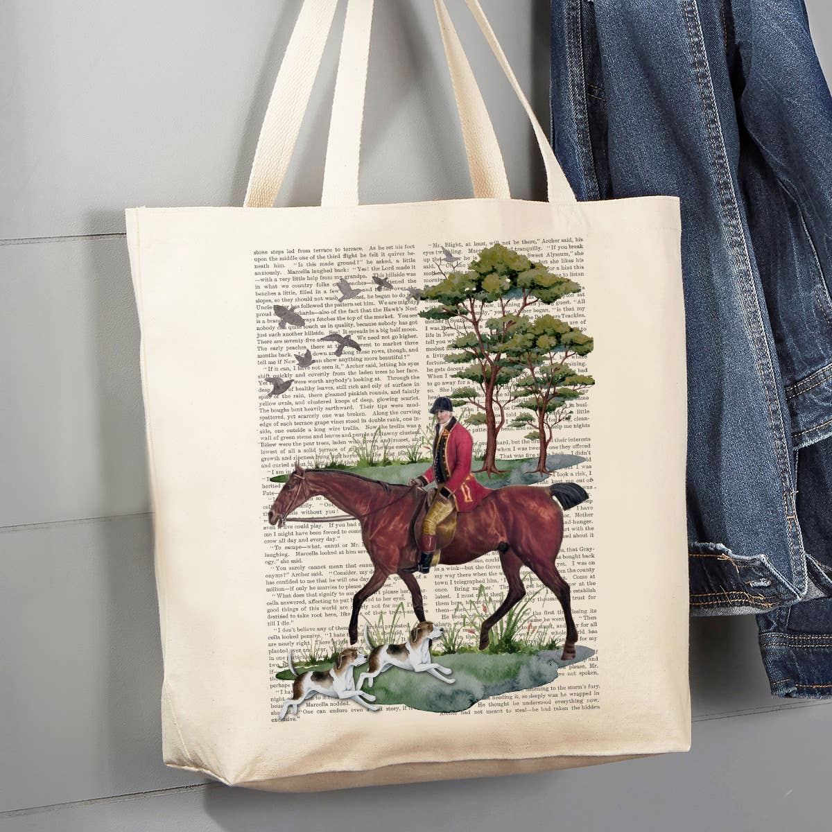 Vintage Fox Hunting Horses 12 oz Canvas Tote Bag – Avery Lane Gifts