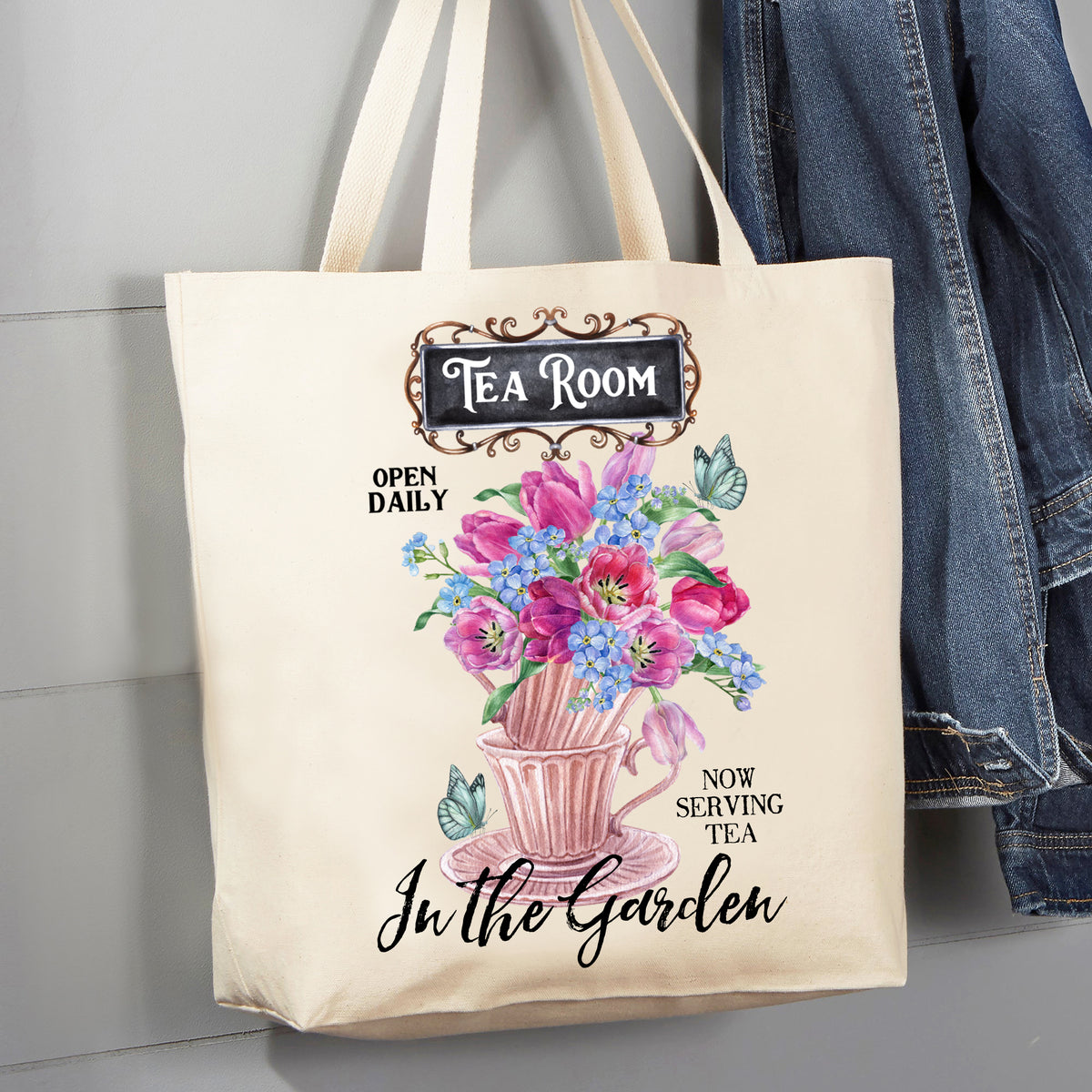 Tea Room in the Garden Tulips 12 oz Canvas Tote Bag — Avery Lane Gifts