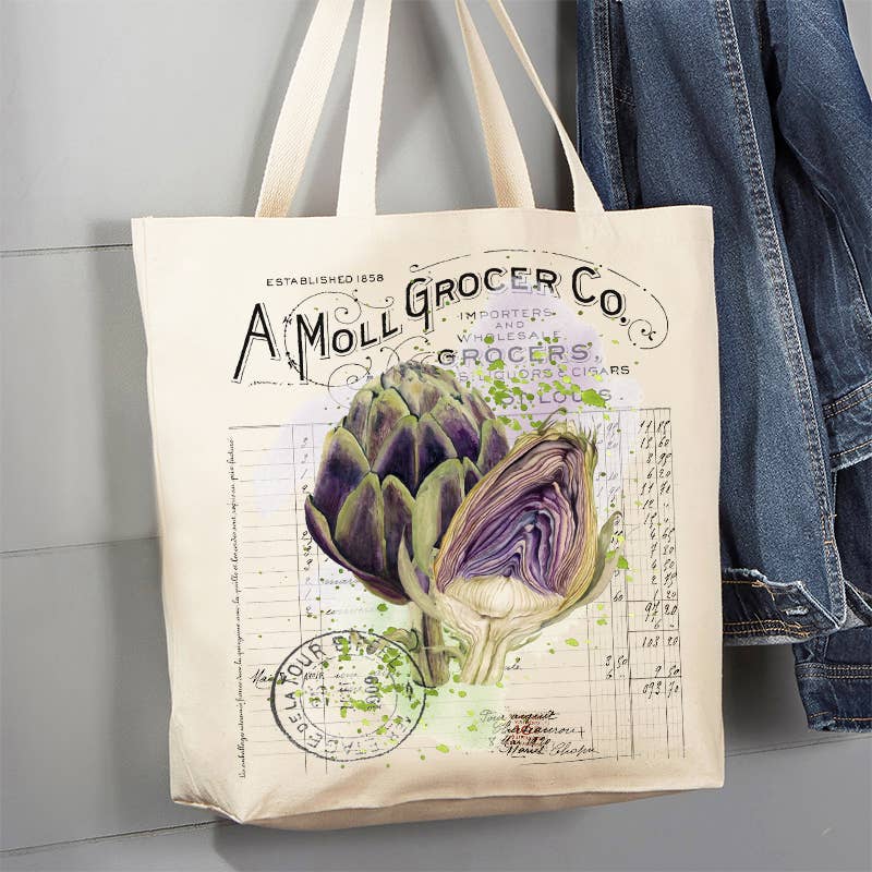 Vintage Farmhouse Artichoke Vegetables 12 oz Canvas Tote Bag — Avery ...